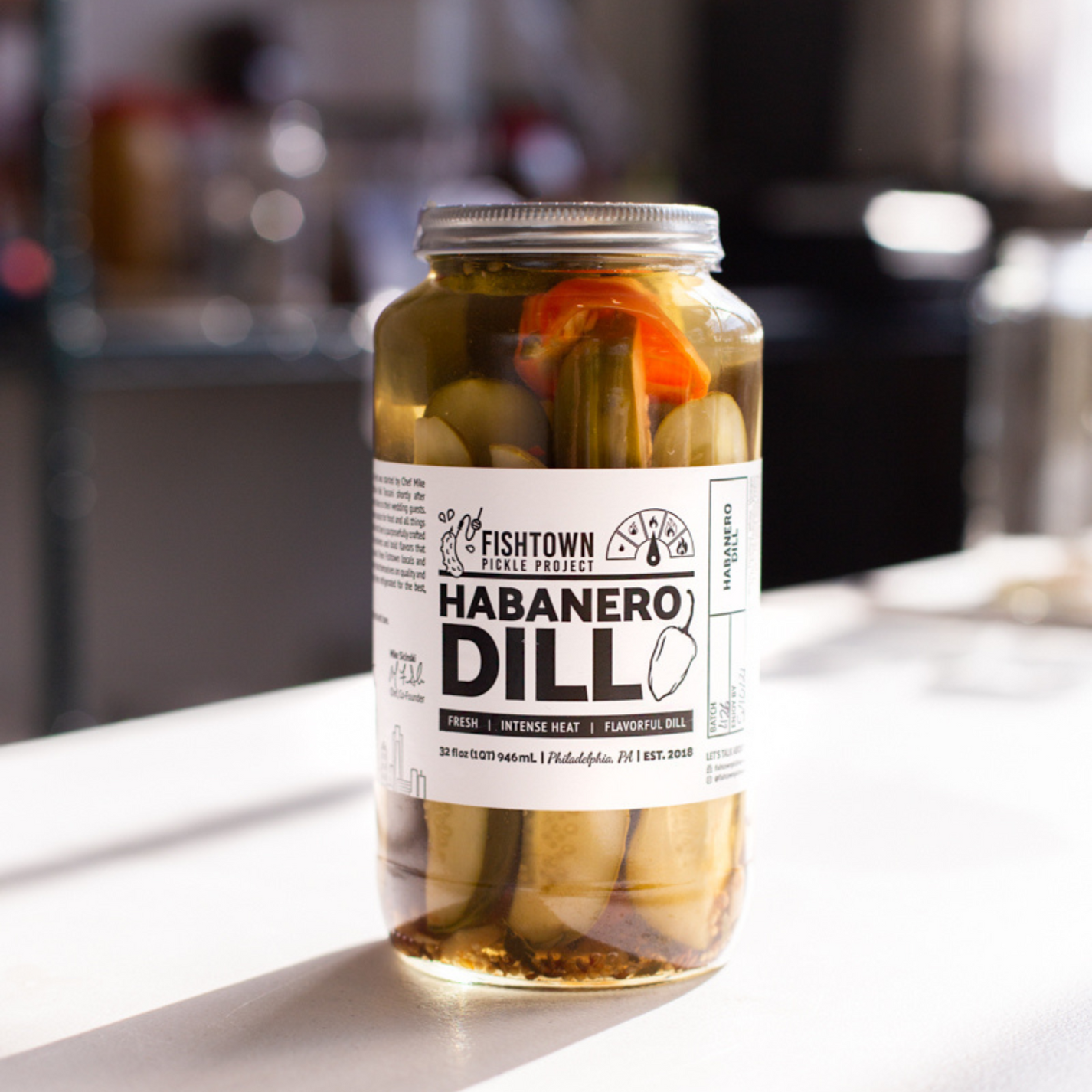 Habanero Dill Pickles | Artisan Small Batch Refrigerated Pickles | Fishtown Pickle Project